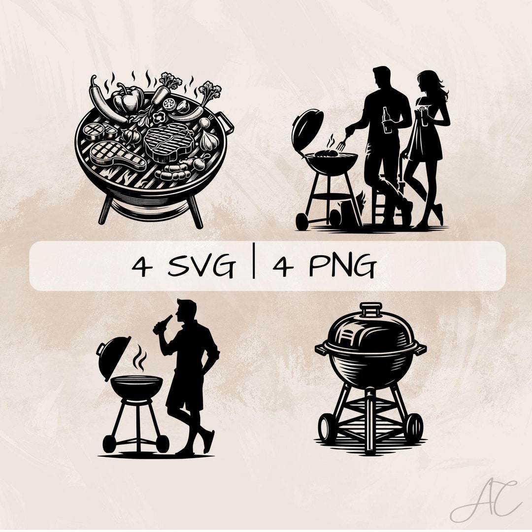 Barbecue SVG Bundle, BBQ PNG, Barbecue and Family Clipart, Hand Drawn ...