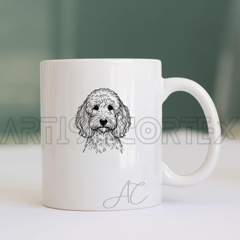 Delicate Cockapoo SVG Bundle, Cockapoo Line Art PNG, Cockapoo and ...