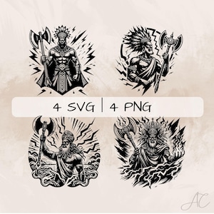 Shango SVG Bundle, God of Thunder PNG ,african God Clipart, Hand Drawn ...