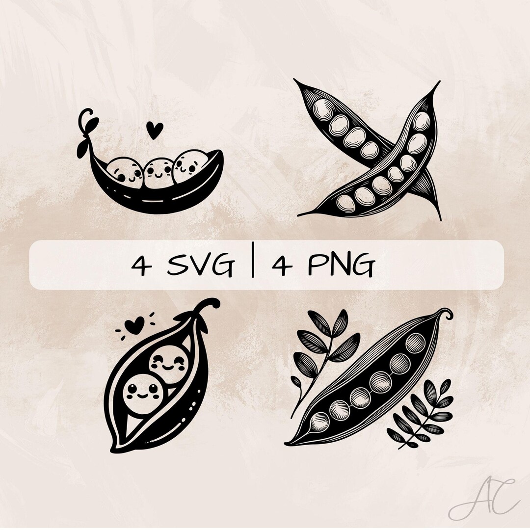 Peas in a Pod SVG Bundle, Peas PNG, Two Peas in a Pod Clipart, Hand ...
