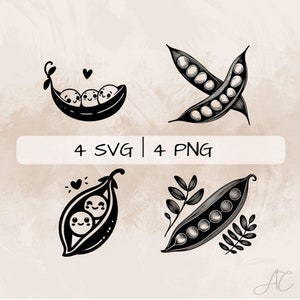 Peas in a Pod SVG Bundle, Peas PNG, Two Peas in a Pod Clipart, Hand ...