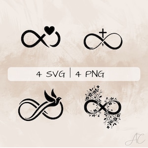 Infinity Symbol SVG Bundle, Infinity Symbol With Heart PNG, Clipart ...