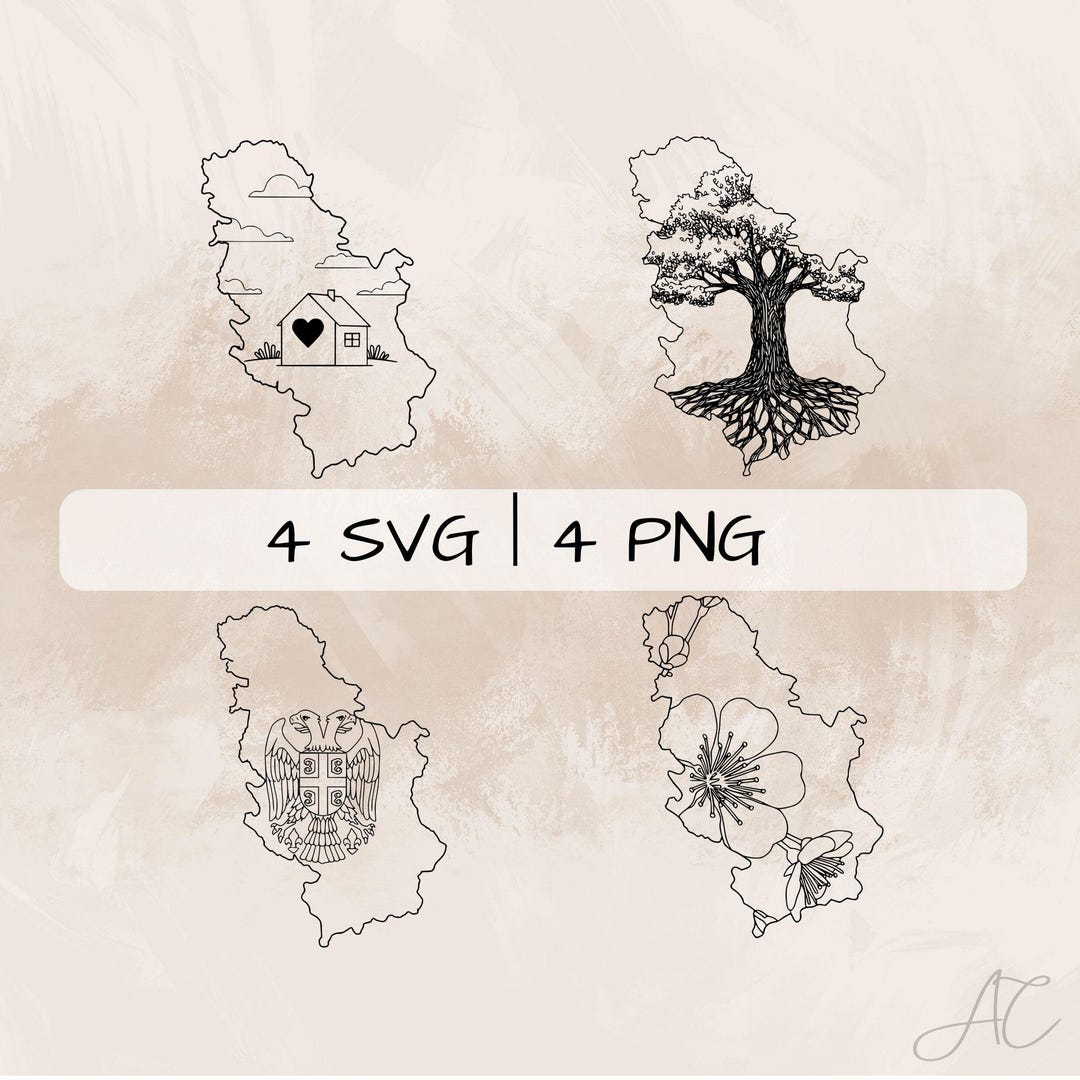 Serbia SVG Bundle, Serbia Outline PNG ,serbia Map Clipart, Hand Drawn ...