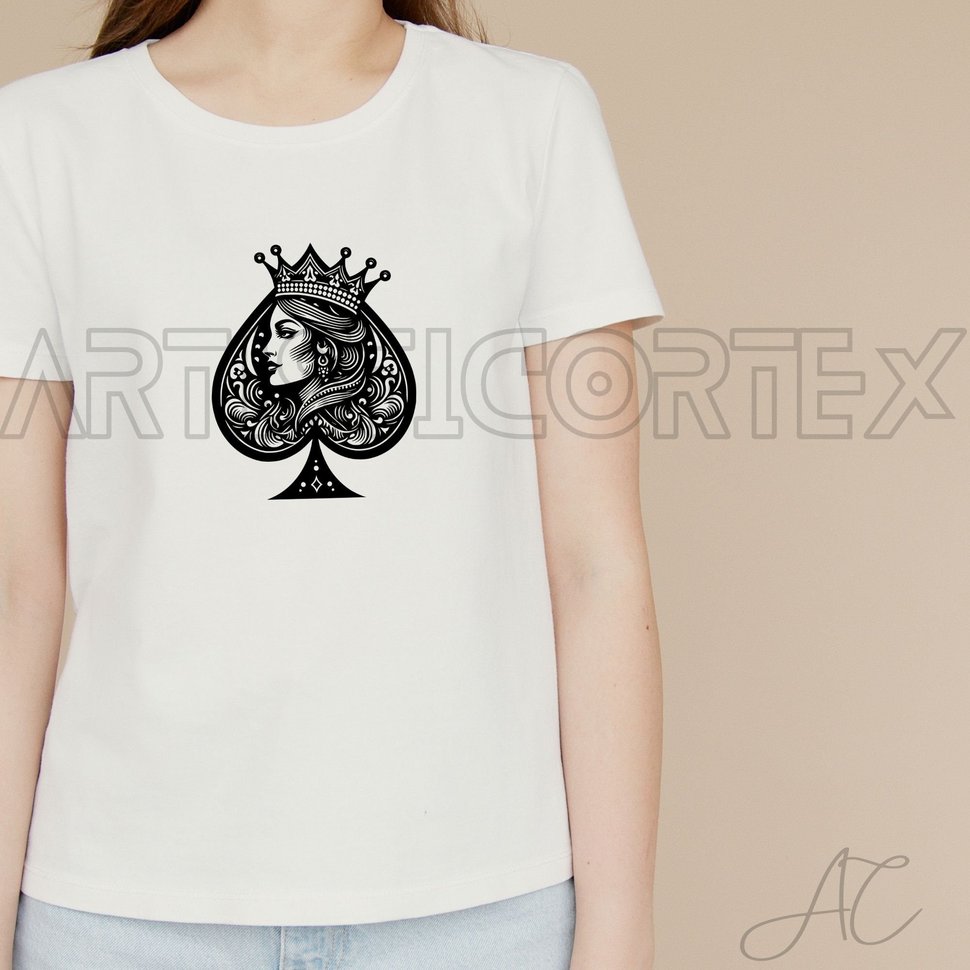 Queen of Spades SVG Bundle, Queen PNG, Spade Card Clipart, Hand Drawn ...