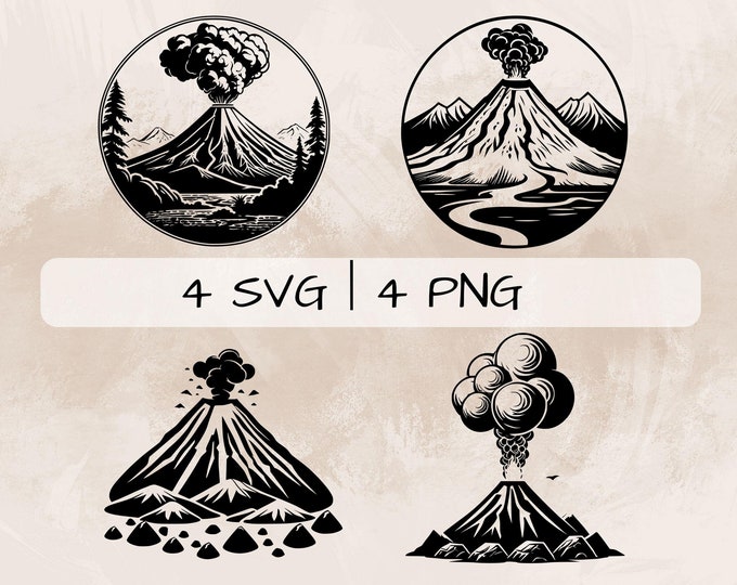 Volcano Svg, Volcano Clipart, Volcano Png, Volcano Dxf Logo, Volcano ...