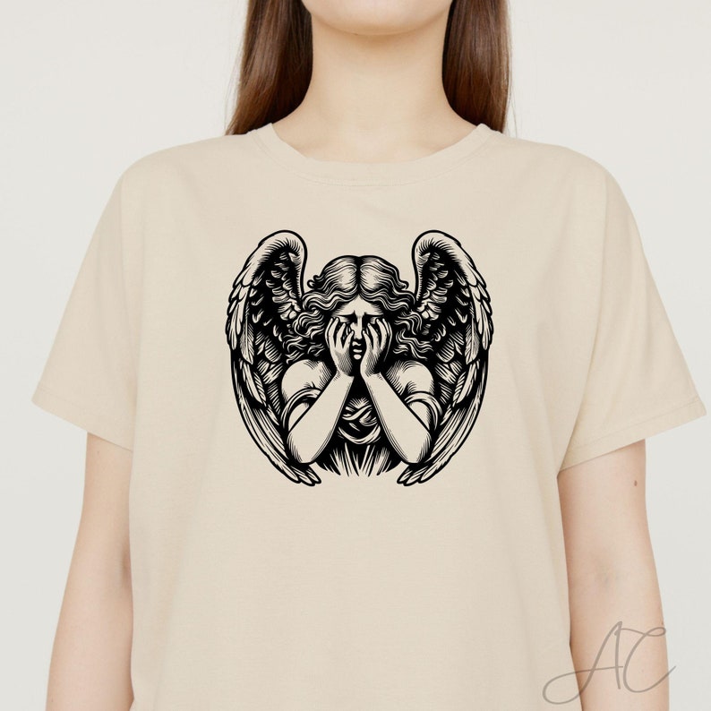 Angel SVG Bundle, Crying Angel PNG ,angel Tears Clipart, Hand Drawn ...