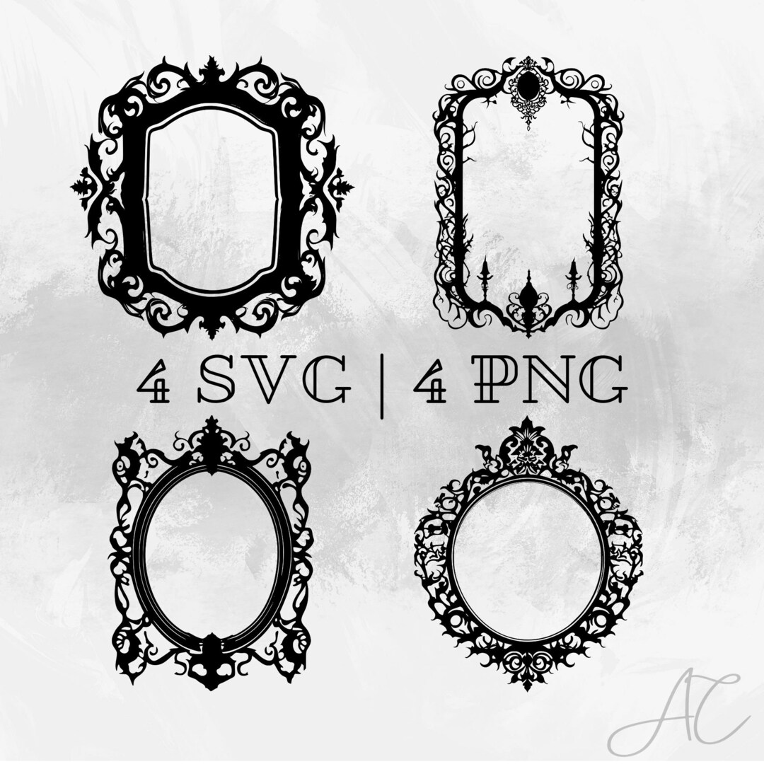 Spooky Mirror Frame SVG Creepy Mirror Frame Vector Halloween - Etsy