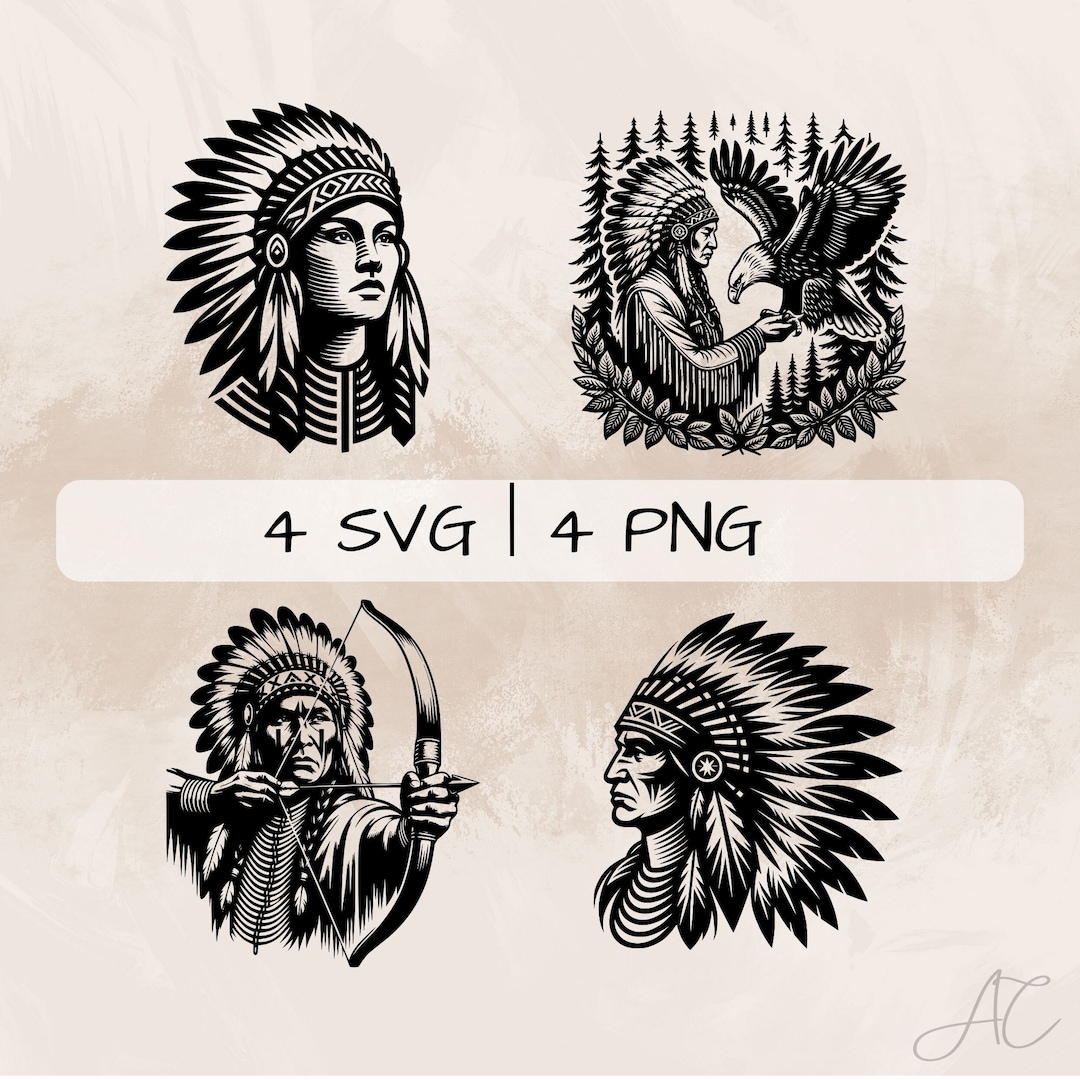 Native American SVG Bundle, Indian PNG, Native American Women Clipart ...