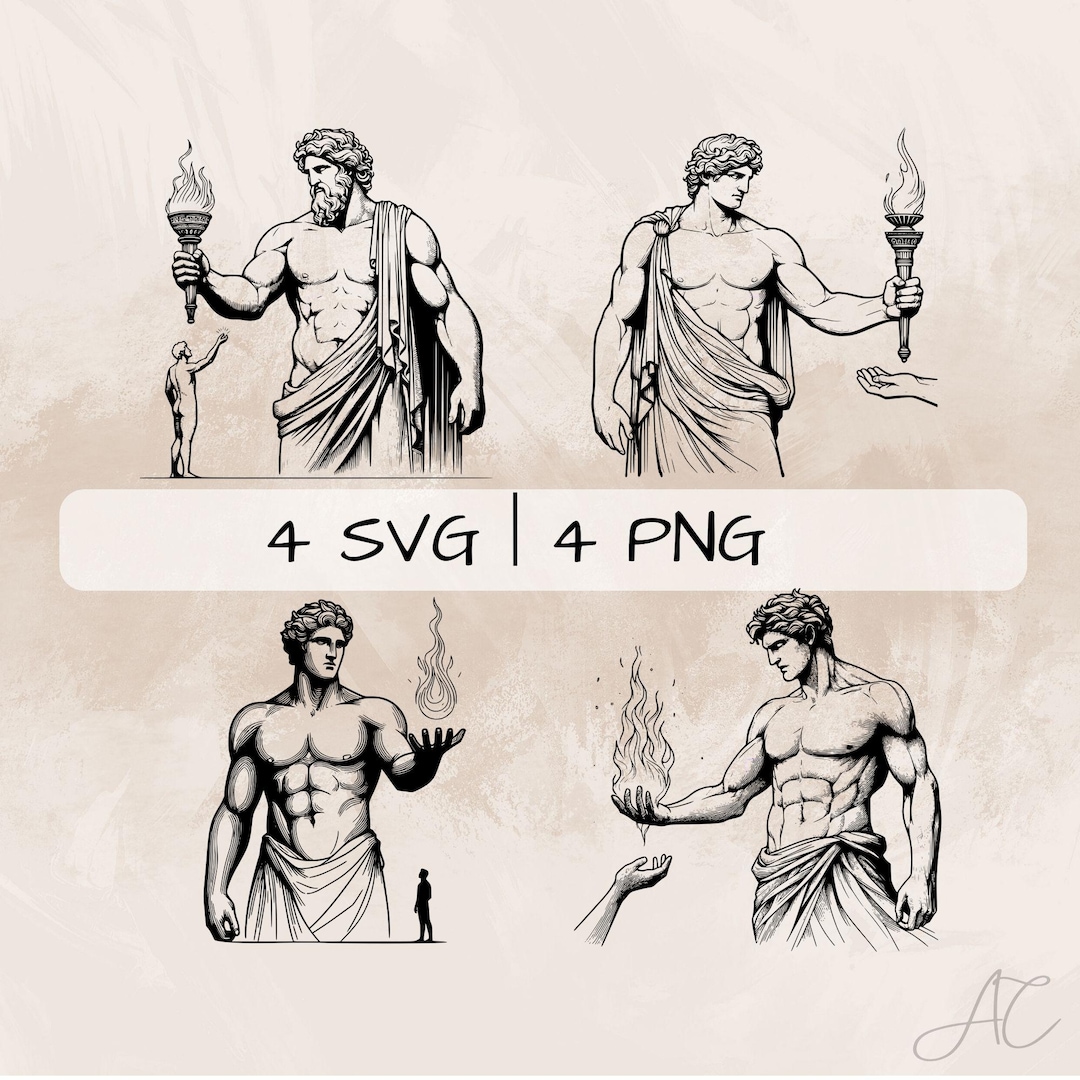 Prometheus SVG Bundle, the Titan Prometheus PNG , Greek Mythology ...