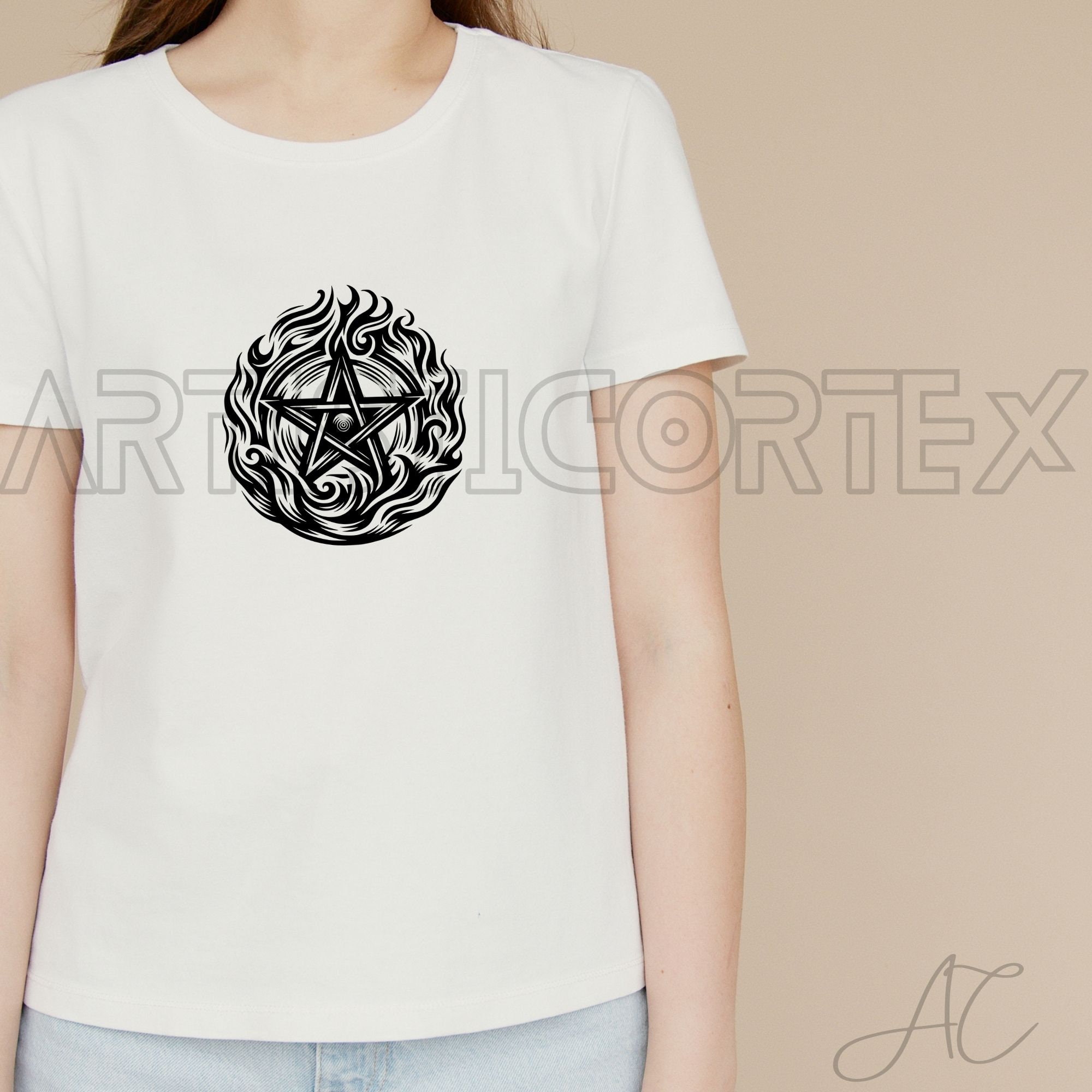 Pentagram SVG Bundle, Wiccan Pentacle PNG, Pentagram and Fire Clipart ...