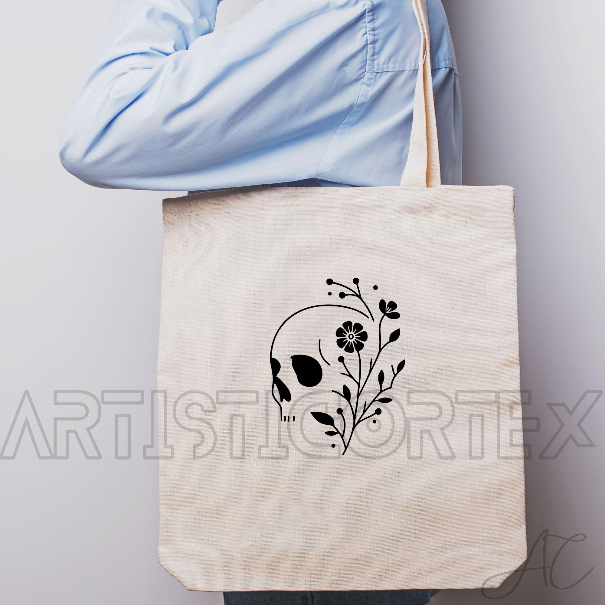 Floral Skull SVG Bundle, Layered Skull PNG, Delicate Floral Skull ...