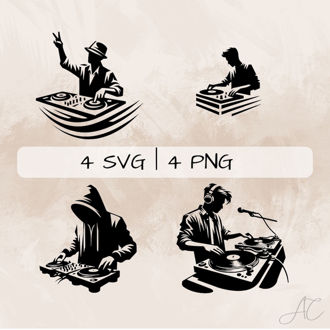 DJ Svg Bundle, DJ With Headphones Png, DJ With Hoodie Clipart, Hand ...