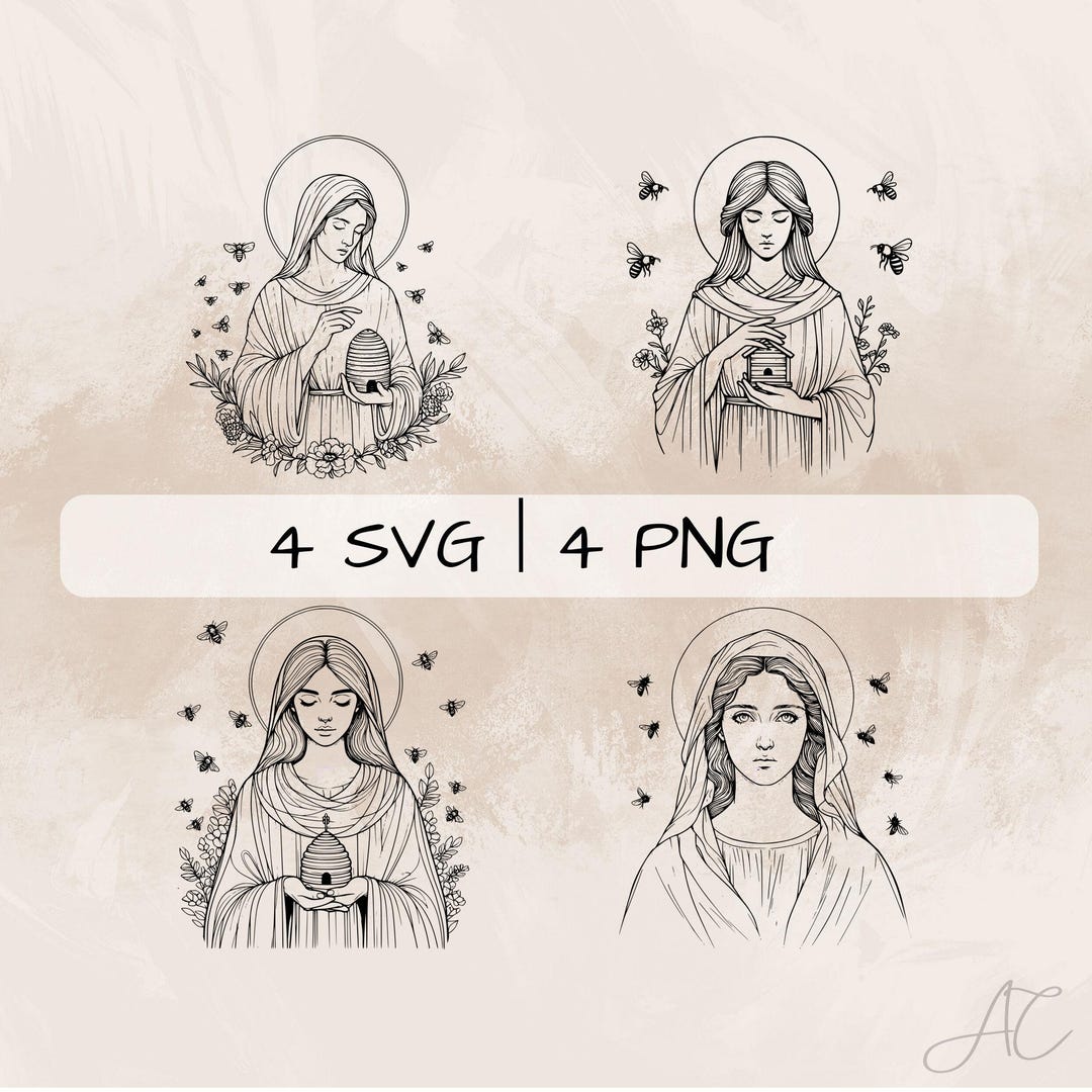 Saint Abigail SVG Bundle, St Abigail and Bees PNG, St Abigail With ...