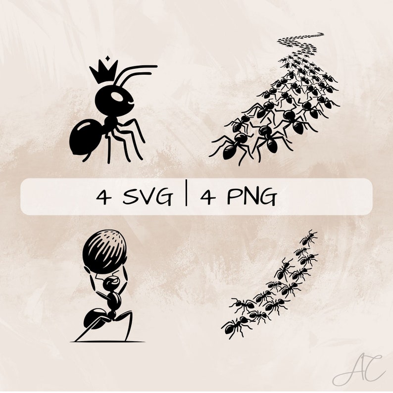 Ant SVG Bundle, Ants Trail PNG, Ant With Crown Clipart, Hand Drawn Ants ...