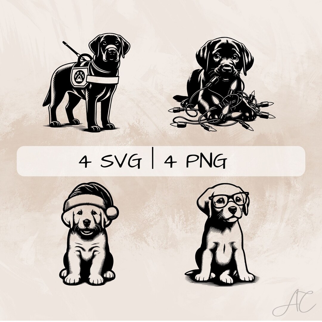 Labrador Retriever SVG Bundle, Labrador PNG, Dog Clipart, Hand Drawn ...