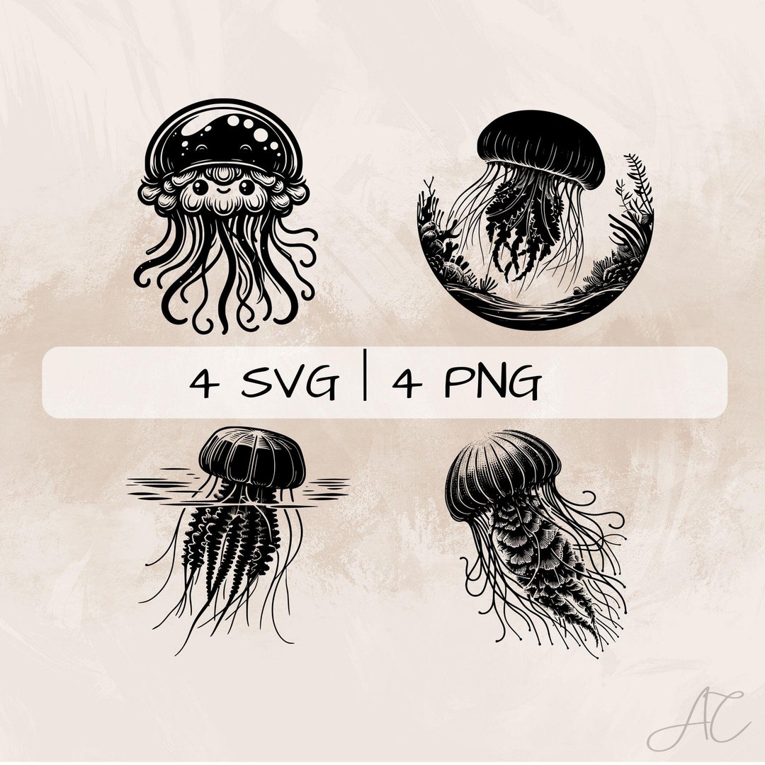Jellyfish SVG Bundle, Box Jellyfish PNG, Jellyfish Under Water Clipart ...