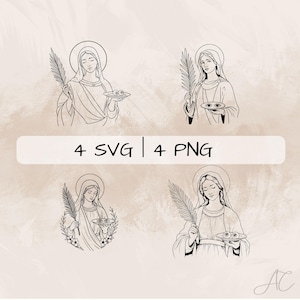 Saint Lucy SVG Bundle, St Lucy PNG ,saint Lucia Clipart, Hand Drawn ...