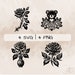 Rose SVG Bundle, Rose and Bear PNG, Rose With Thorns Clipart, Hand ...