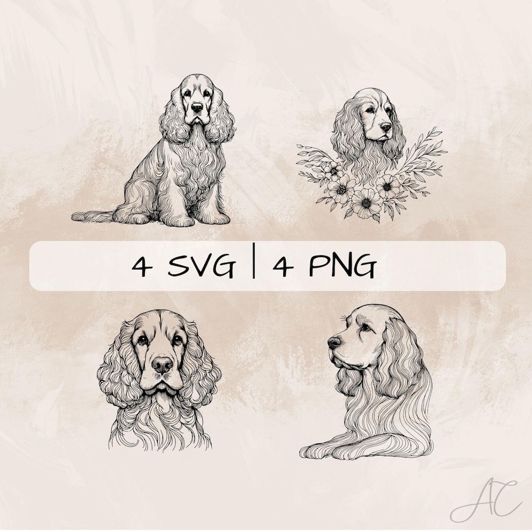 American Spaniel SVG Bundle, American Cocker Spaniel PNG ,cocker ...