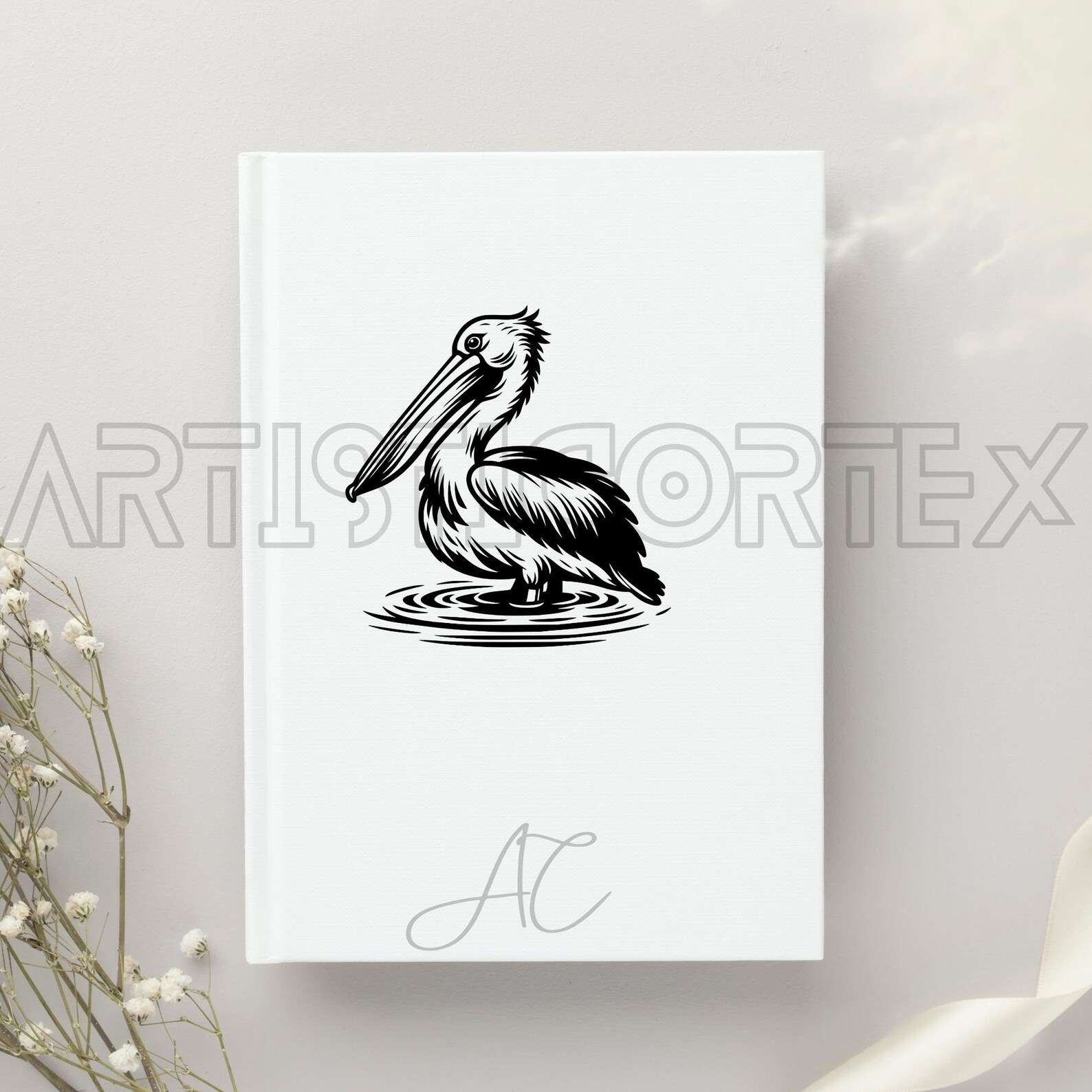 Pelican SVG Bundle, Pelican and Fish PNG, Pelican With Flowers Clipart ...