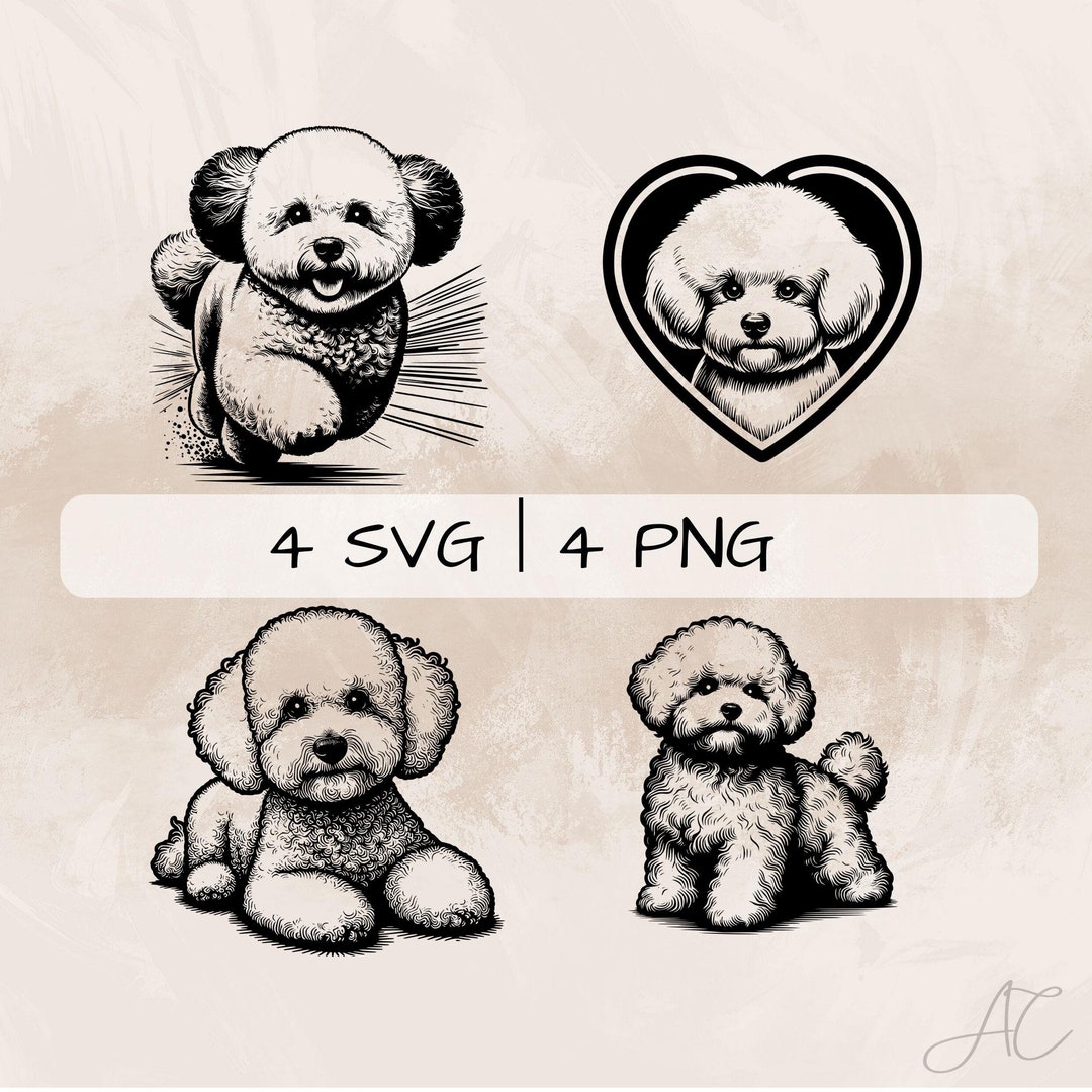 Bichon Frise SVG Bundle, Bichon Frise Face PNG ,bichon Frise Running ...