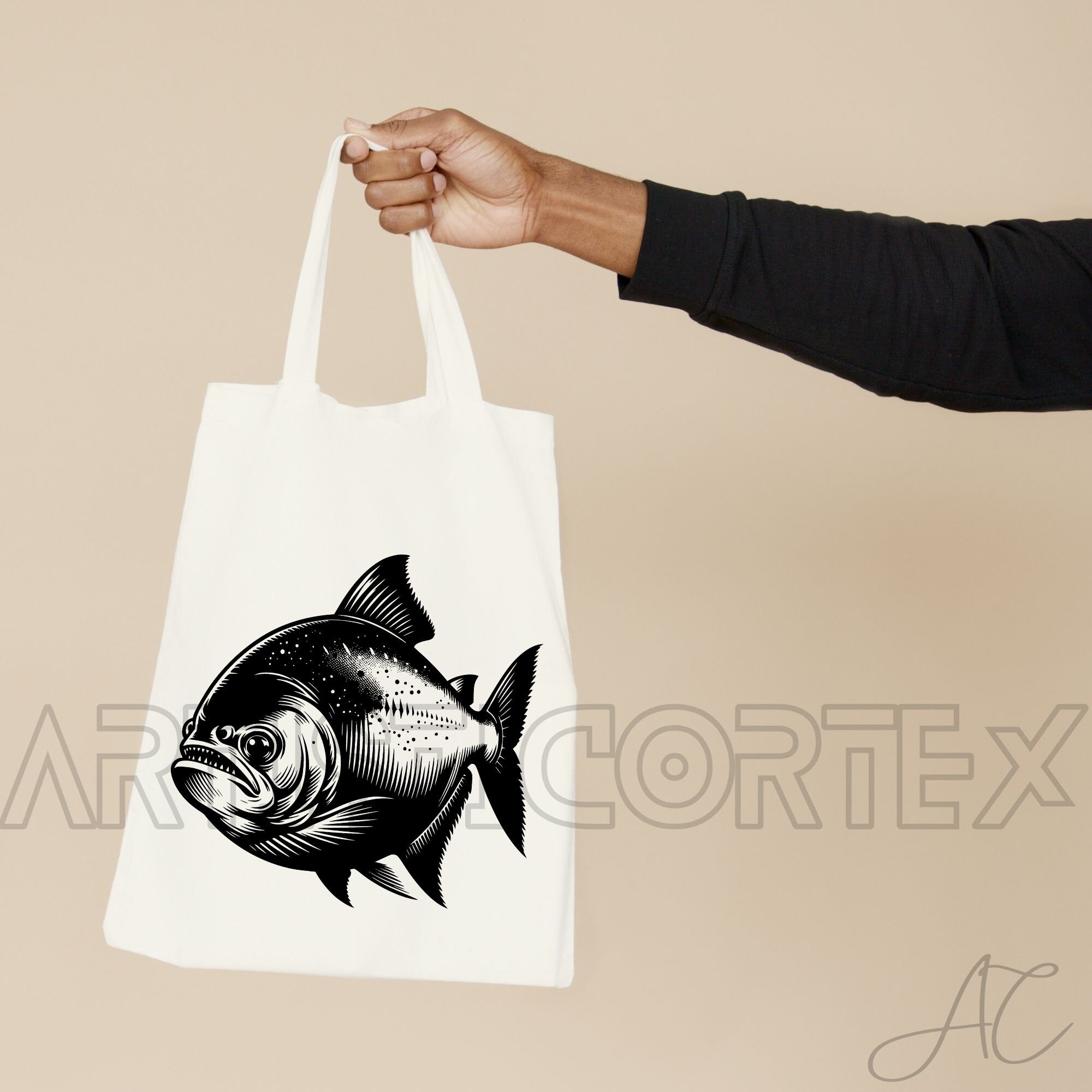 Piranha SVG Bundle, Fish PNG, Fish Skeleton Clipart, Hand Drawn Piranha ...