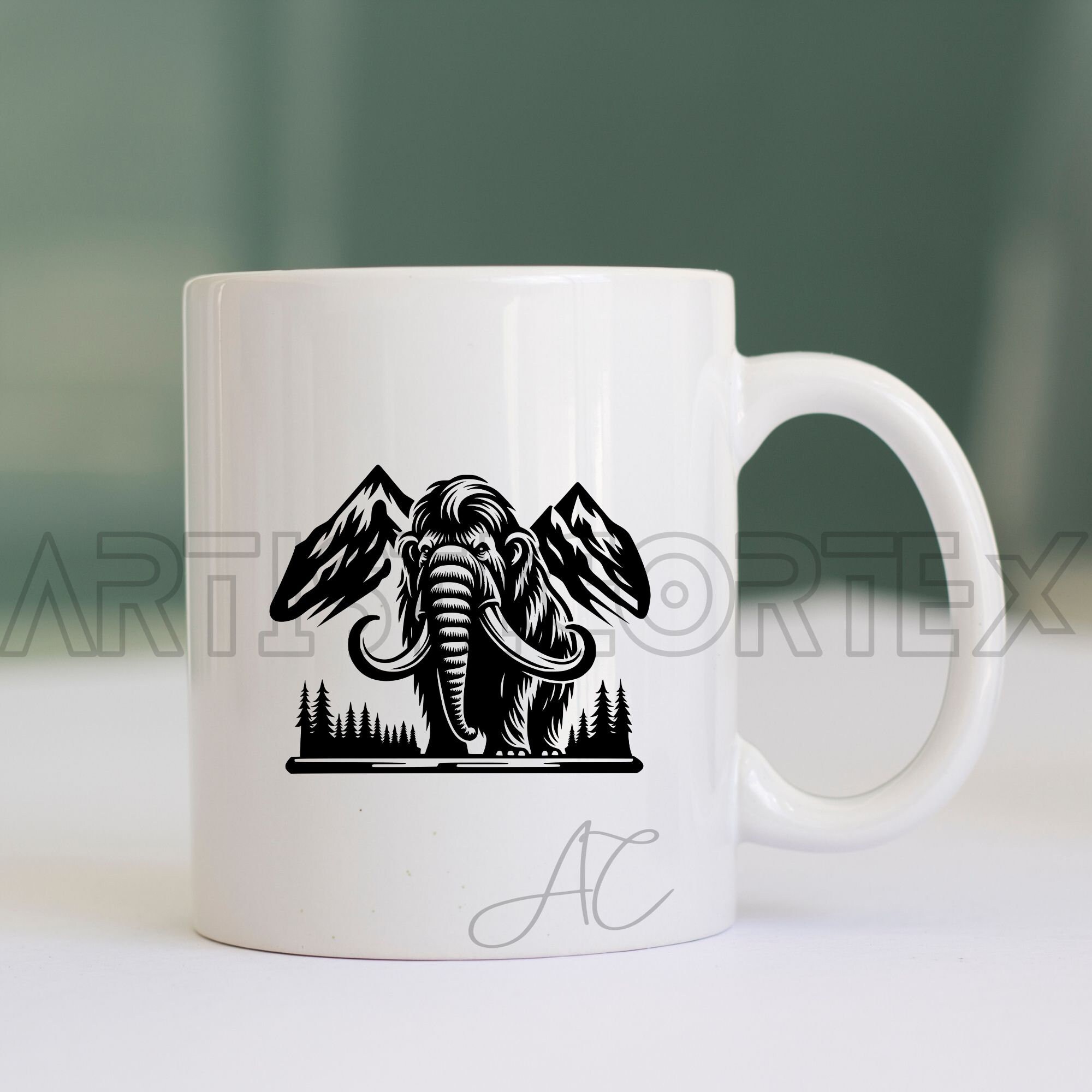 Mammoth SVG Bundle, Mammoth and Mountains PNG, Mammoth Face Clipart ...