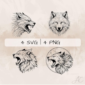 Deliccate Fenrir SVG Bundle, Fenrir Line Art PNG, Fenrir and Moon ...