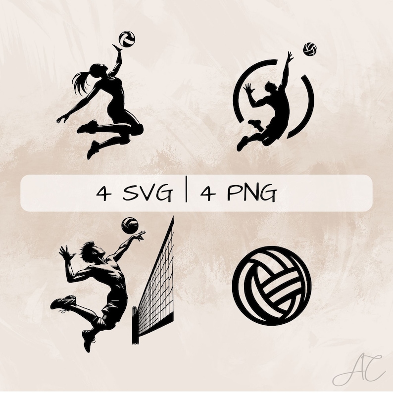 Volleyball SVG Bundle, Volleyball Player PNG, Volleyball Ball Clipart ...