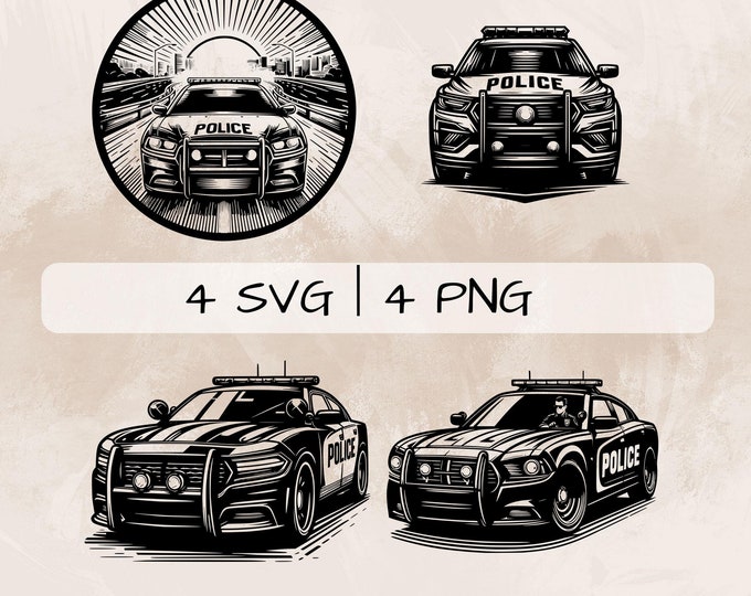 Police Car Svg File Police Car Illustration Police Car Stickers Police ...