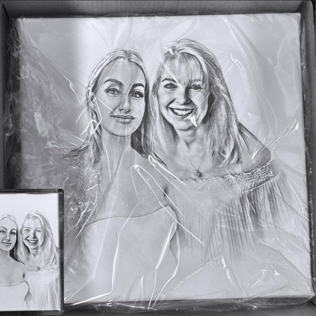 Custom Portrait Canvas 20x20cm - Etsy