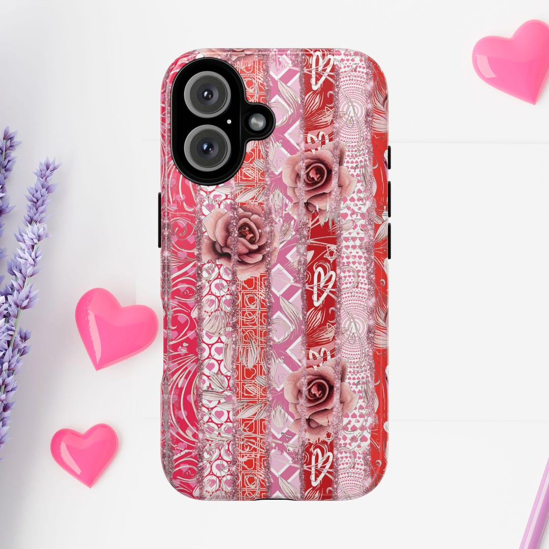Loveshack Fancy Hearts Roses Phone Case | Valentines Day Collage Design ...