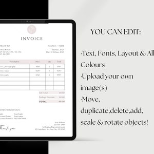 UGC Creator Invoice Template Canva | Invoice Template Editable ...