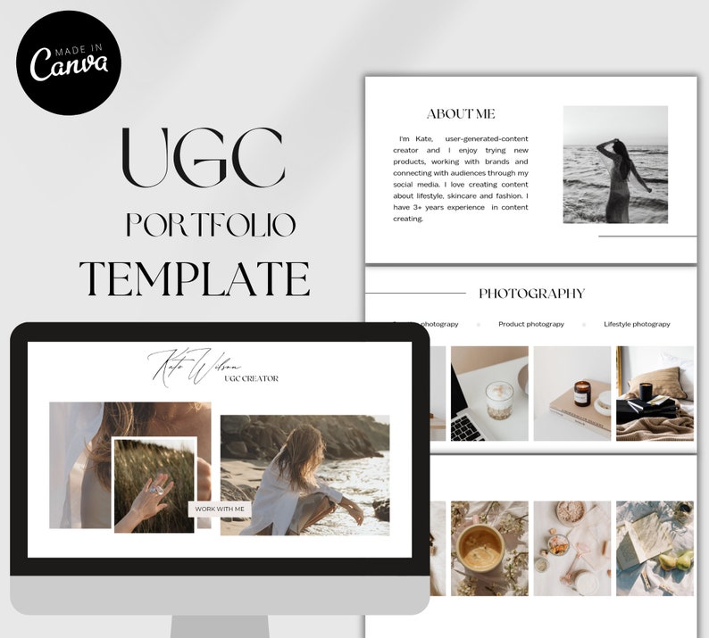 UGC Portfolio Template Canva: Beginner-friendly Website (PDF) - Etsy