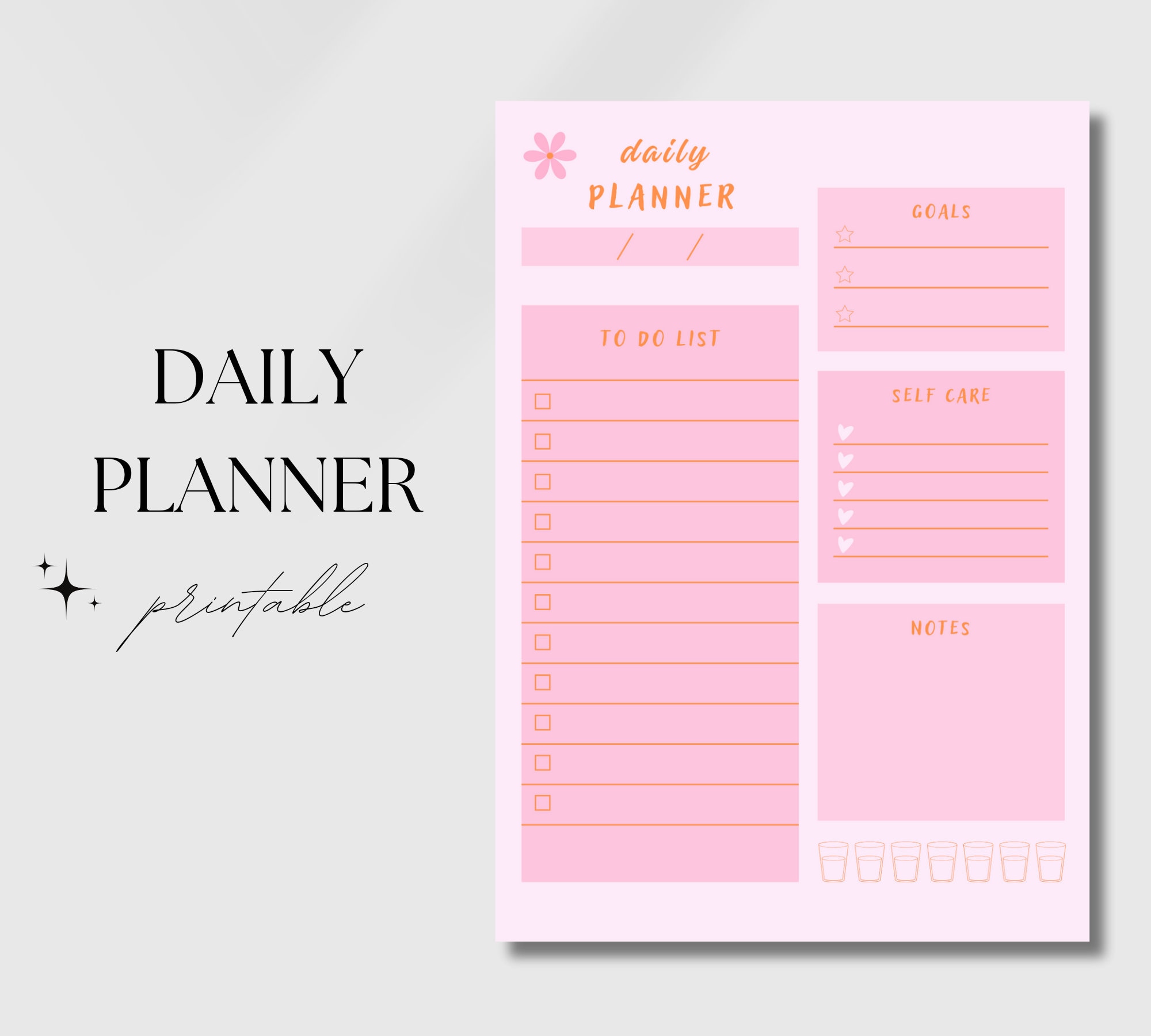 Daily Planner Printable Daily Planner - Etsy