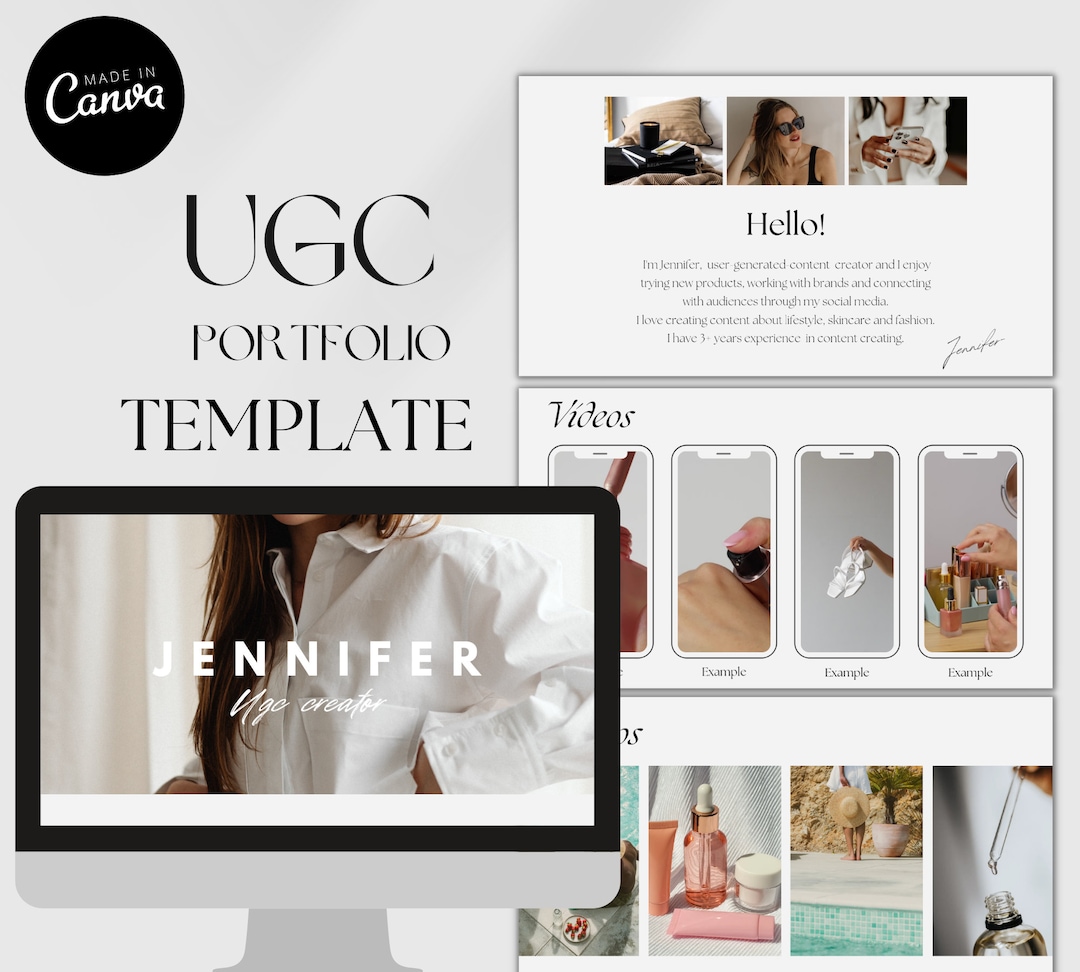 UGC Portfolio Template | Beginner Media Kit Canva (digital Download) - Etsy