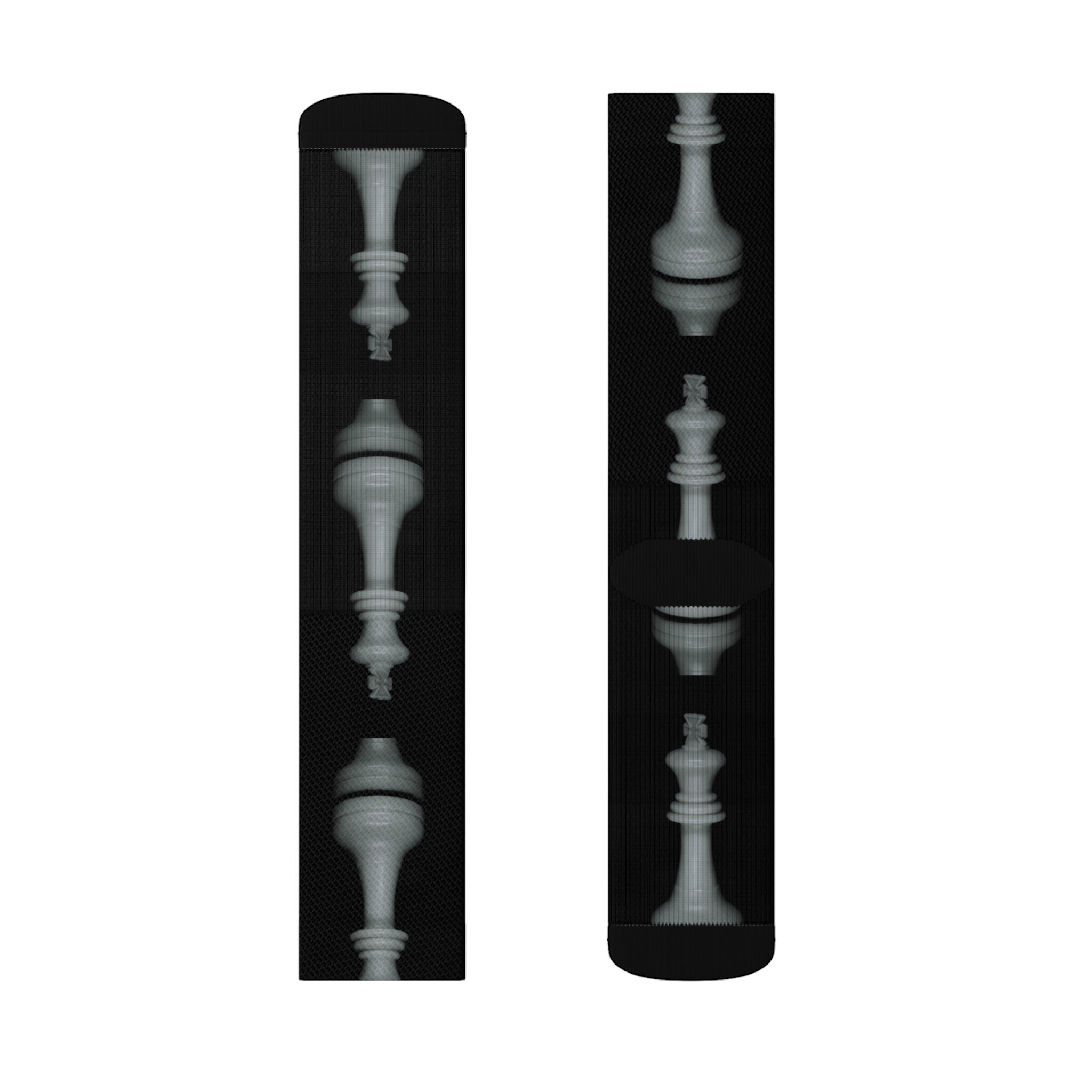 Chess Piece White King Black Sock Design - Etsy