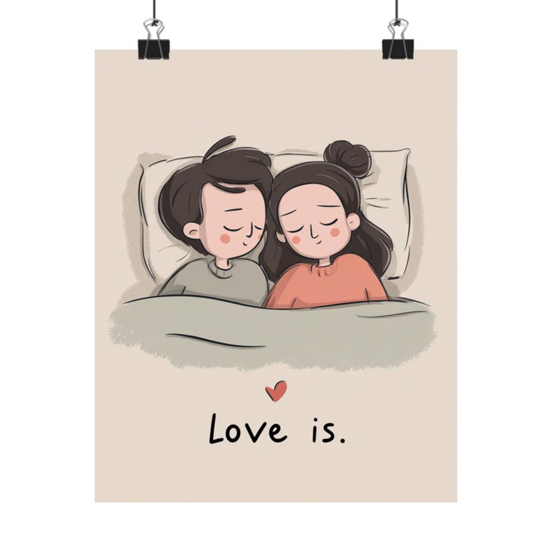 Cute Couple Valentine Poster,love is Wall Art Print,romantic Bedroom ...