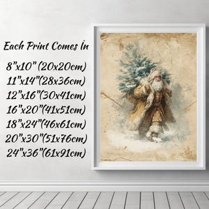 Vintage Father Christmas Poster,antique Santa Claus Print,rustic ...