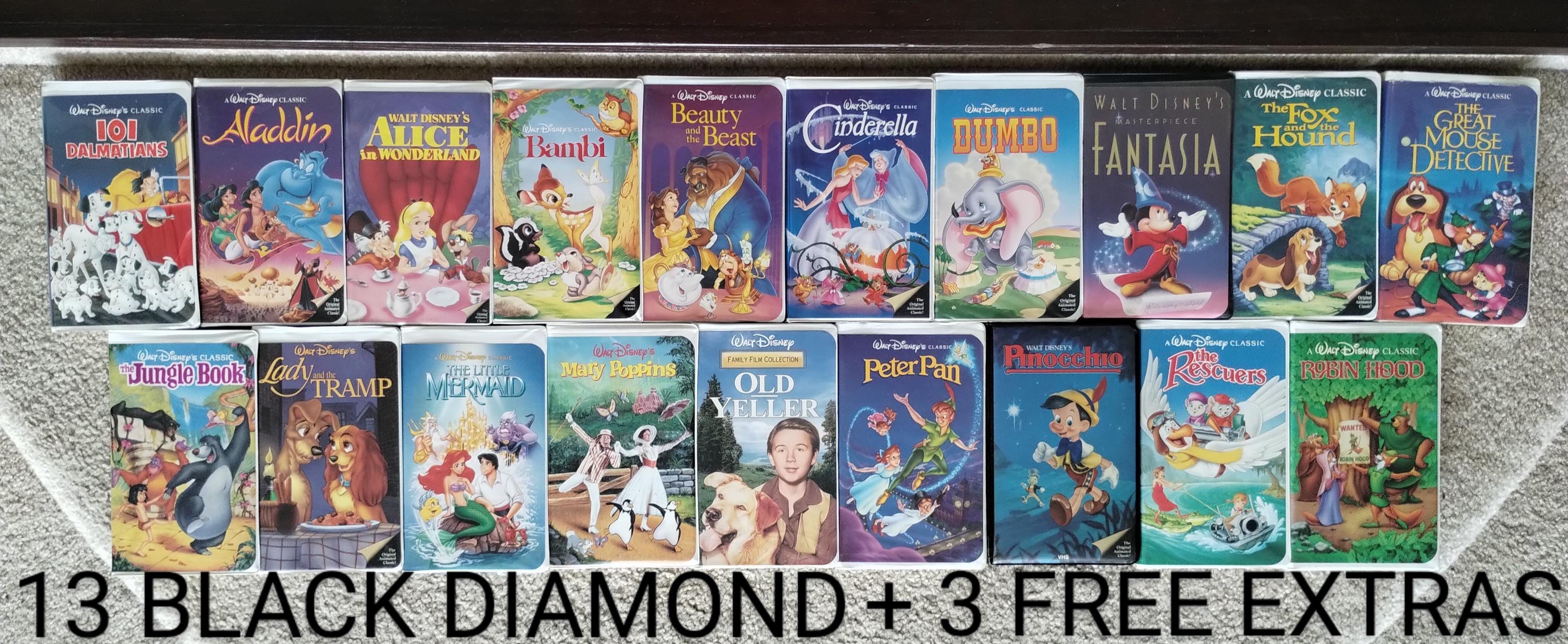 RARE Disney Black Diamond Classics-vhs (lot of 19) 16 Black Diamond ...