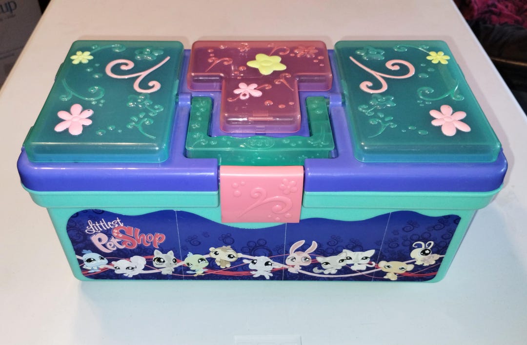 Littlest Pet Shop LPS Blue Carry Storage Collector Case Tackle Box LPS ...