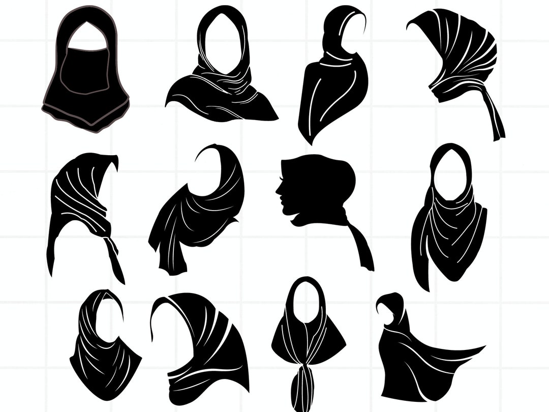 Hijab Bundle SVG, Scarf SVG, Hijab Clipart, Hijab Cut File, Beautiful ...