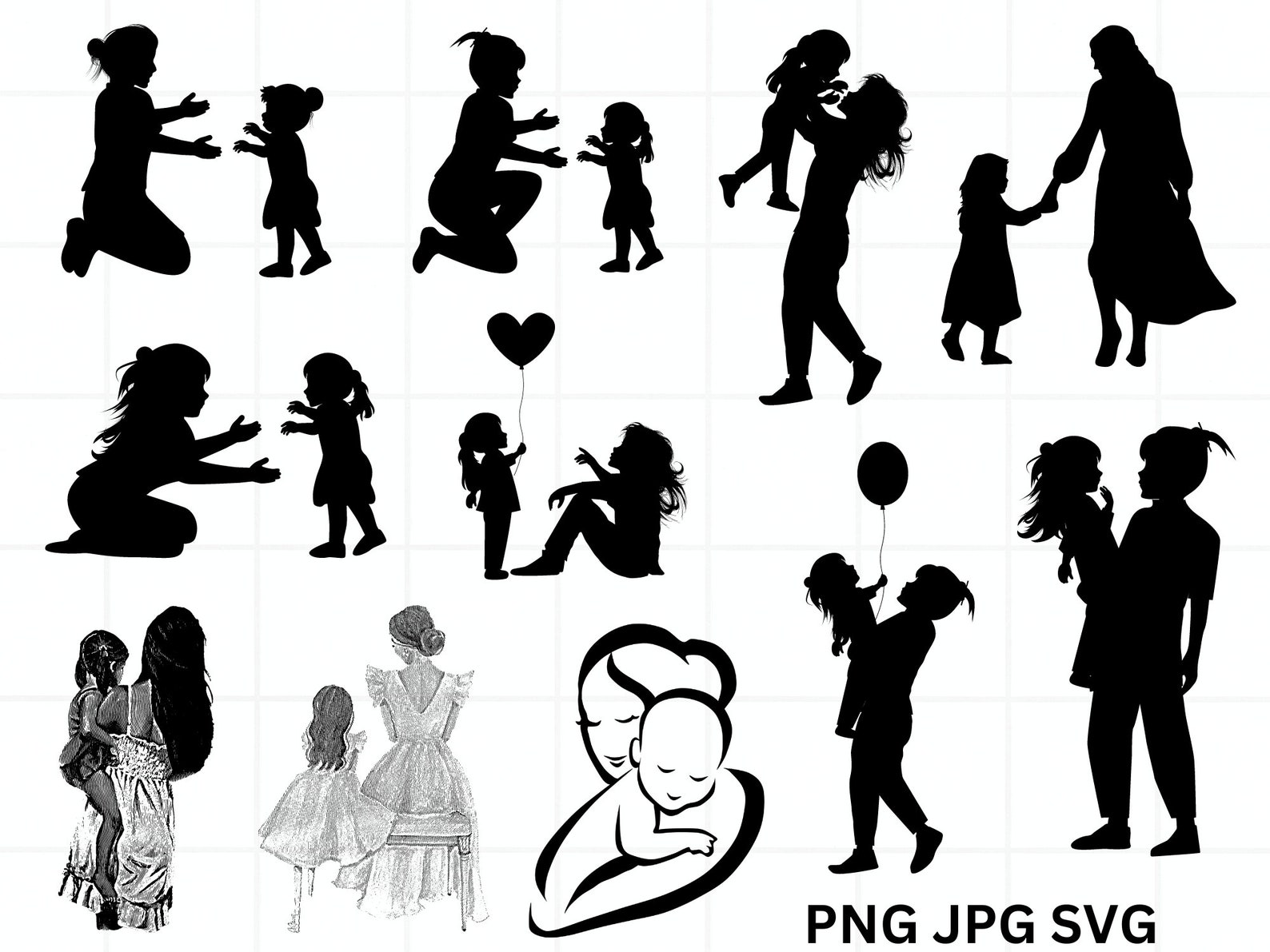 Mother and Daughter Svg Bundle, Mother Svg, Daughter Svg, Girl Mama Svg ...