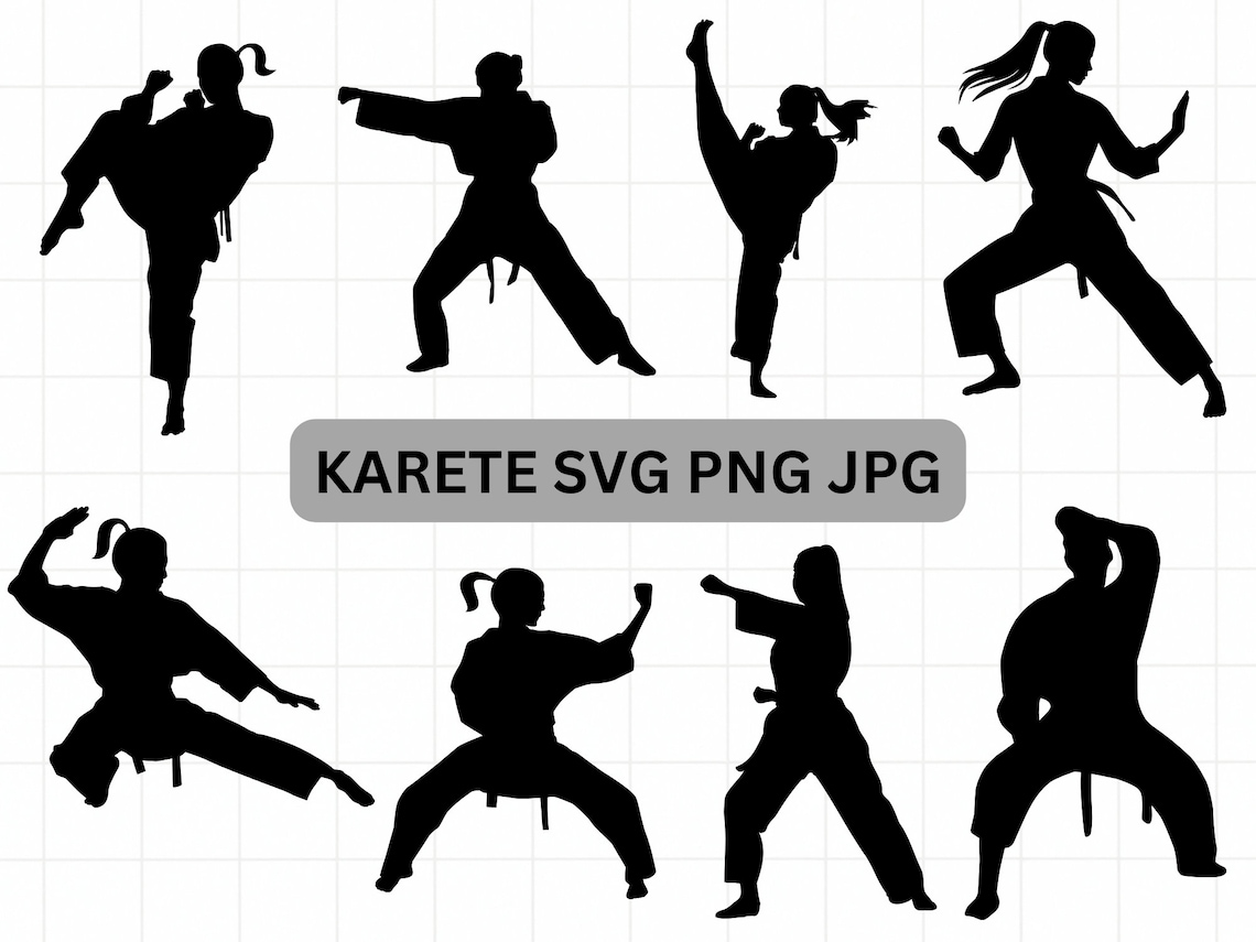 Karate Svg, Taekwondo Svg, Martial Arts Svg, Karate Girl Silhouette Png ...