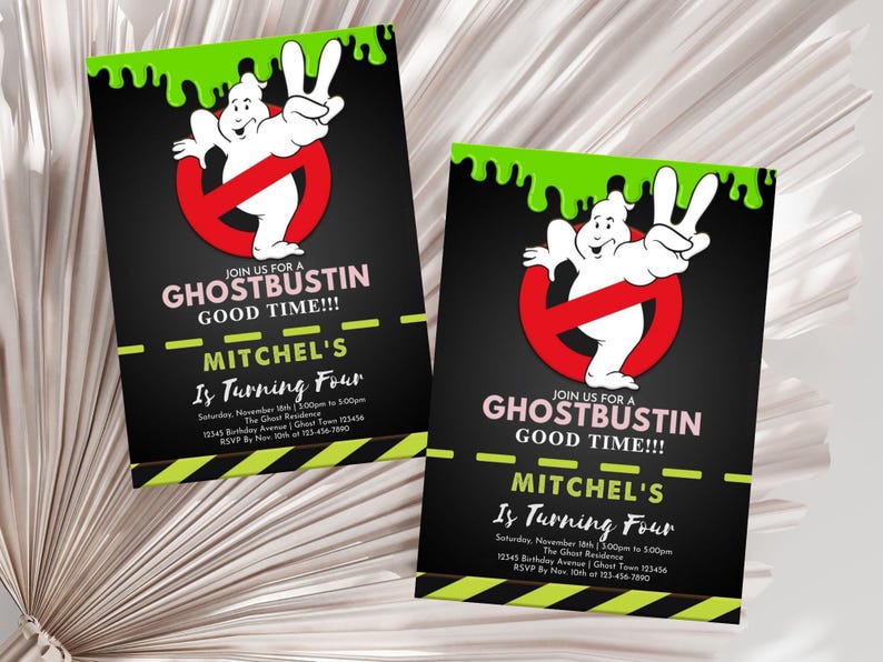 Editable Ghostbusters Birthday Invitation | Printable Ghostbusters ...