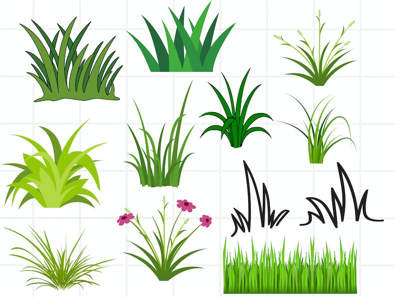 GRASS SVG BUNDLE, Grass Svg Clipart, Wild Grass Svg Cut Files for ...