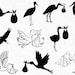 Stork Svg Bundle, Stork Clipart, Stork Cut File, Bird Svg, Bird Clipart ...