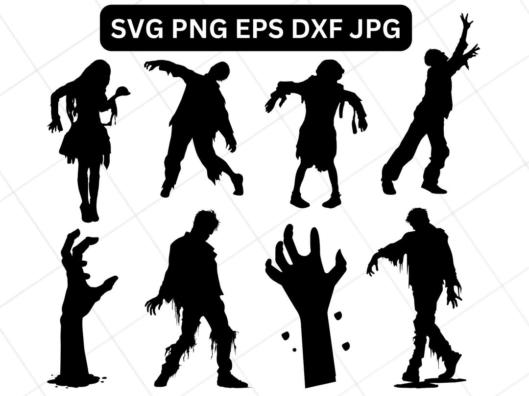 Zombie Svg, Zombie Silhouette, Halloween Svg, Zombie Hands, Spooky Svg ...