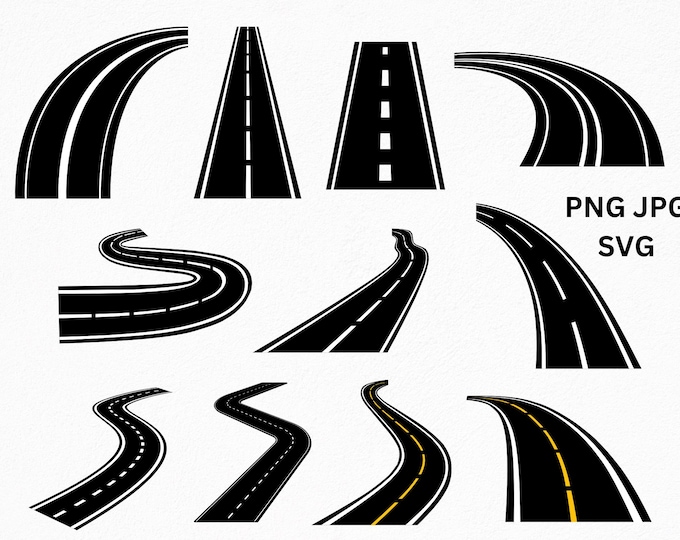Road SVG, Road Clipart, Highway Svg, Road Silhouette, Asphalt Road Svg ...