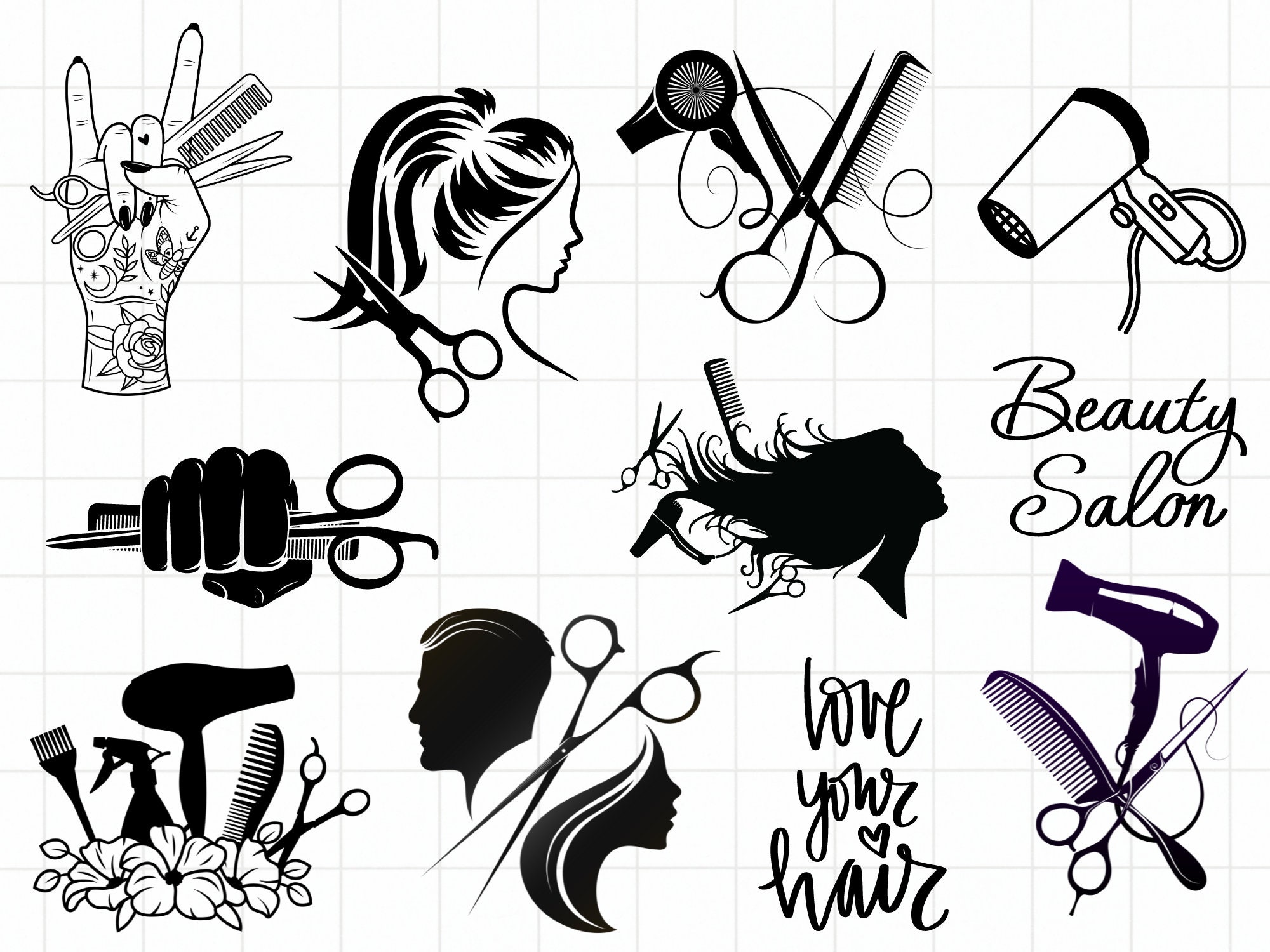 Hairdresser Svg Bundle, Hairstylist Svg, Hairdresser Tools Svg, Hair ...
